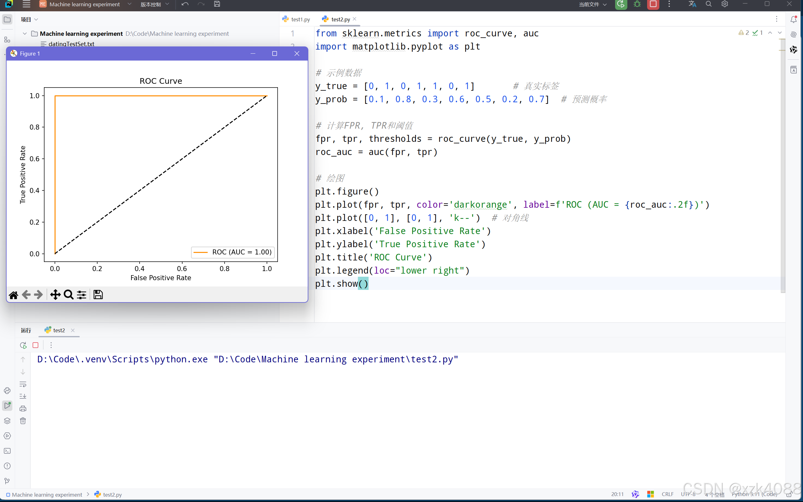 实验二绘制ROC曲线_用预测概率勾画roc-CSDN博客
