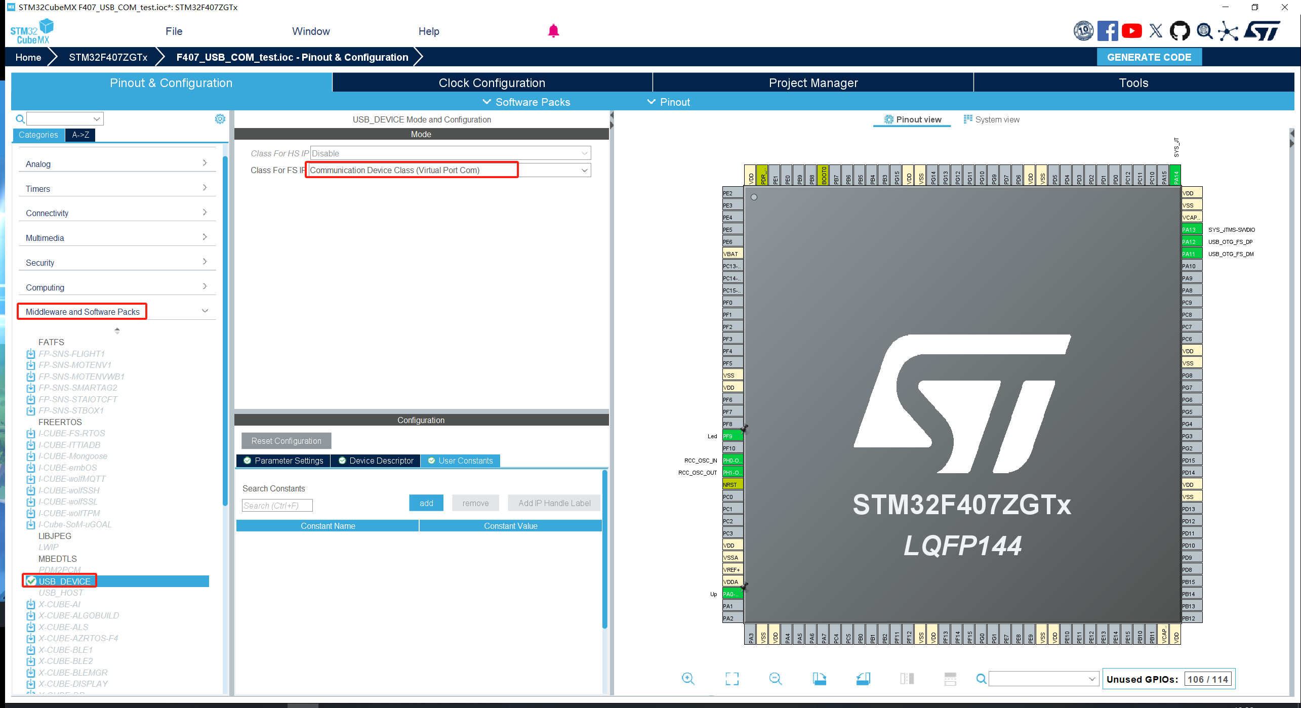 Stm32cubemx开发(stm32f407)学习笔记 Usb实验(cdc虚拟串口)stm32f407usb电路上拉 Csdn博客
