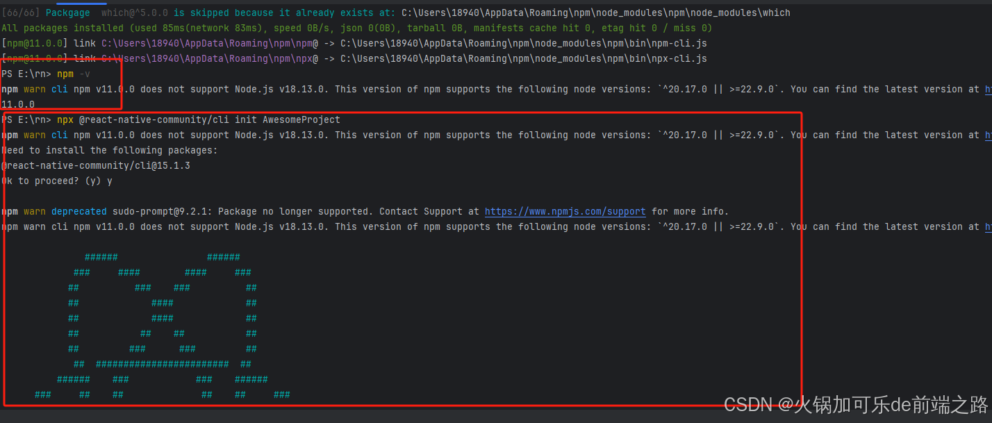 react Native 环境搭建遇到的问题1. reason: certificate has expired 2.npm ERR! cb.apply is not a function ...