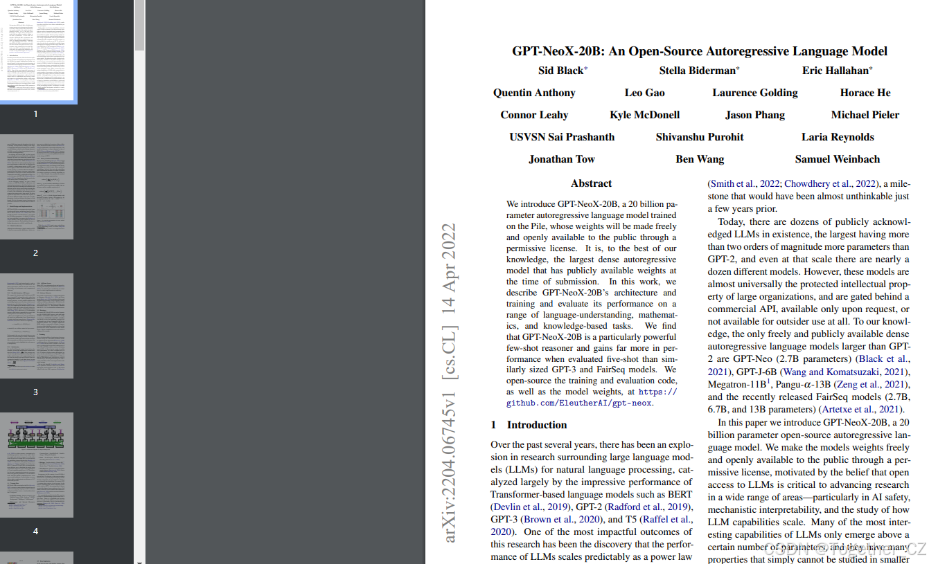GPT-NeoX-20B: An Open-Source Autoregressive Language Model——一个开源自回归语言模型-CSDN博客