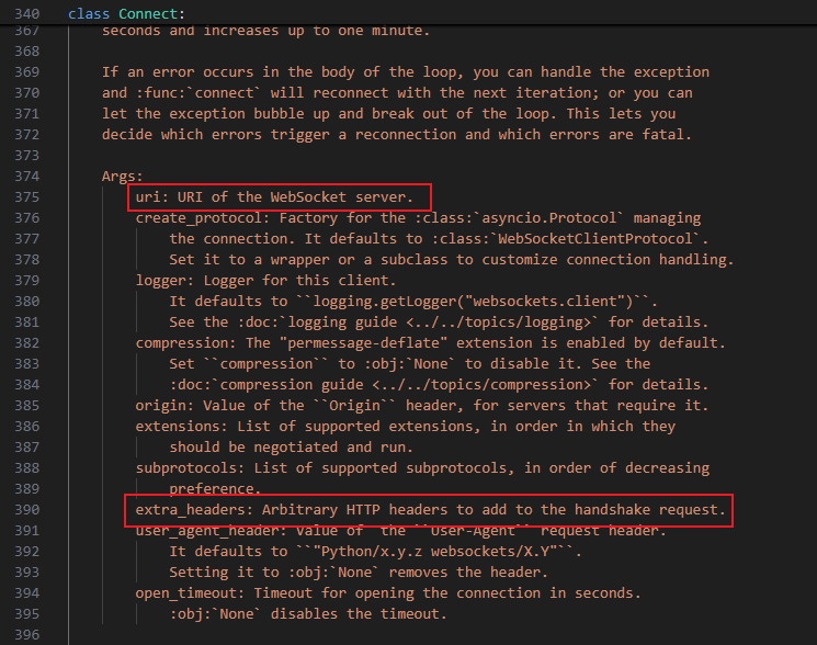 BaseEventLoop.create_connection() got an unexpected keyword argument ‘extra_headers ...