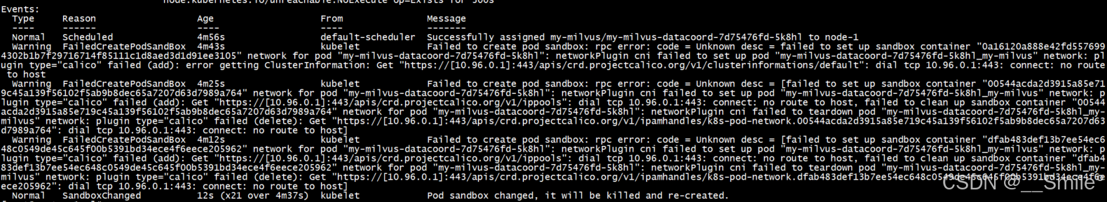 dial tcp 10.96.0.1:443: connect: no route to host, failed to clean up sandbox container-CSDN博客