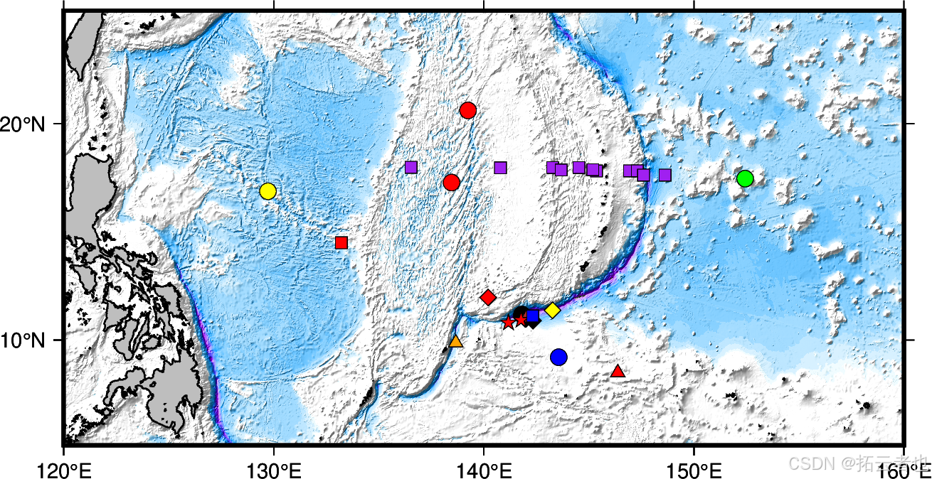 GMT绘制3D海底地形图以及采样点位图_windows系统下gmt绘制三维图-CSDN博客