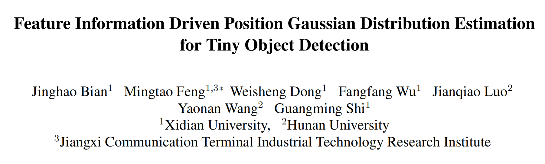 Feature Information Driven Position Gaussian Distribution Estimation for Tiny Object Detection ...