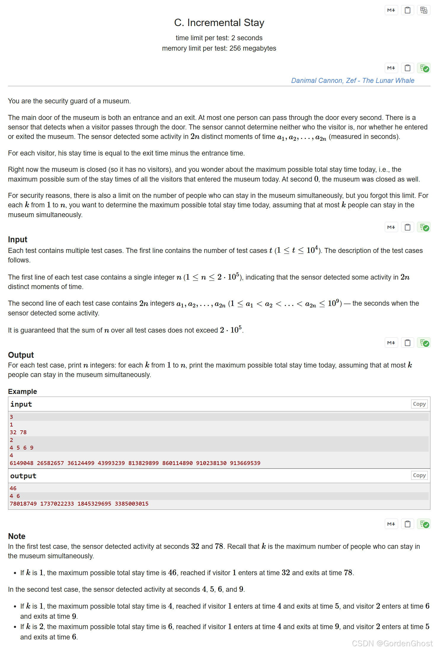 Incremental Stay（Codeforces Round 1053）-CSDN博客