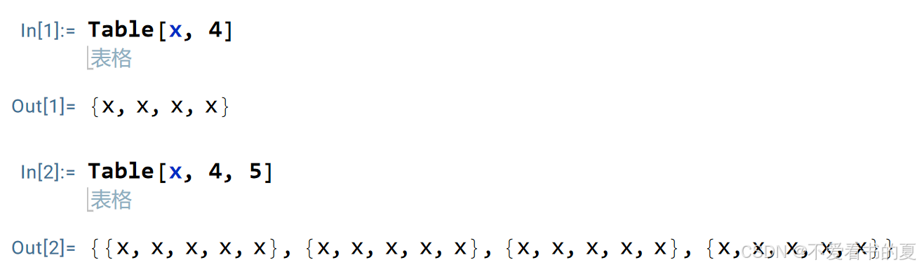 Mathematica入门9--Table&Grid&Array_mathematica array-CSDN博客