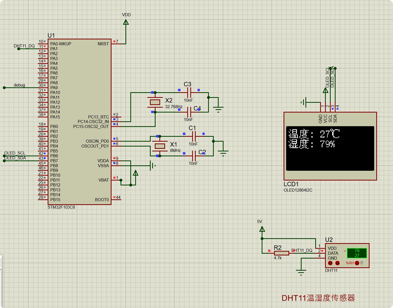 STM32+DHT11+OLED Proteus 仿真完整教程_proteus软件oled怎么查找-CSDN博客