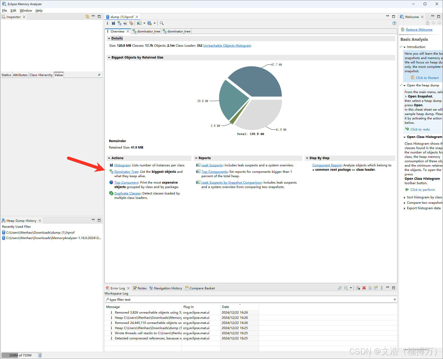 分析和解决java内存占用过大问题:使用arthas与eclipse Memory Analyzer的完整指南arthas查看内存占用大的