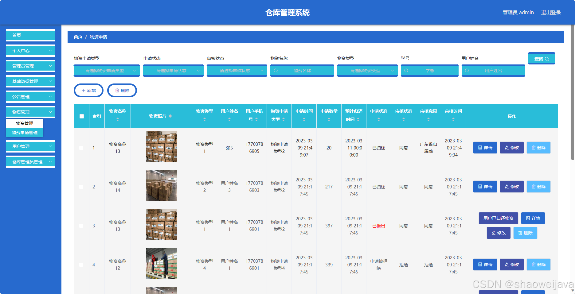 仓库管理系统 基于springboot的仓库管理系统(程序数据库报告)spring Boot仓库管理系统三角色 Csdn博客