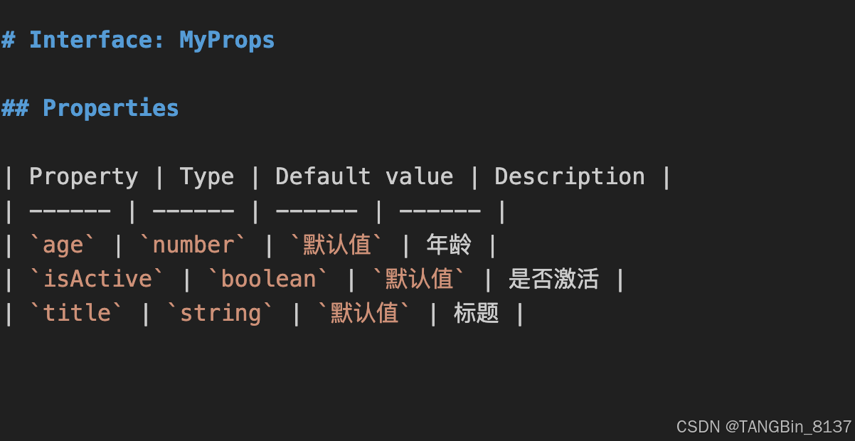 typedoc typedoc-plugin-markdown自动化生成table配置-CSDN博客