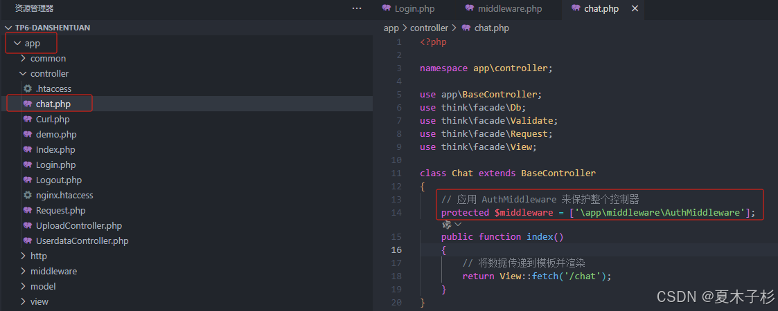 TP6中间件实现用户登录验证_thinkphp6 中间件 验证后台登录-CSDN博客