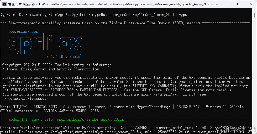 【win11安装gprMax教程（详细）】_windows gprmax-CSDN博客