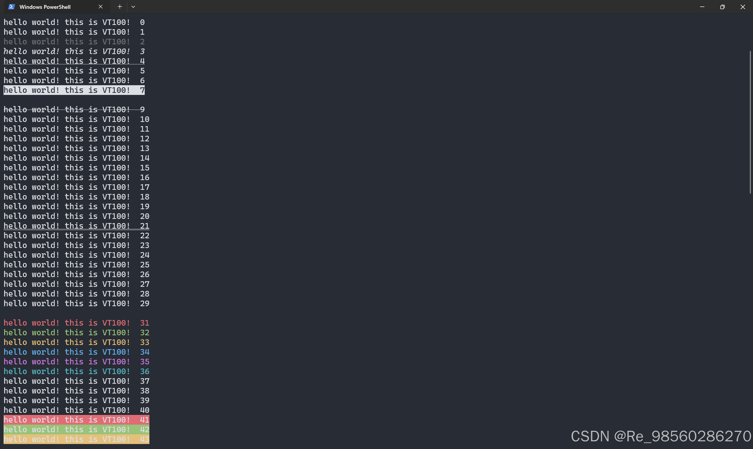 [TUI][CLI] 改变终端输出格式，颜色，移动光标和清屏 ANSI VT100 控制码技术介绍_vt100终端-CSDN博客