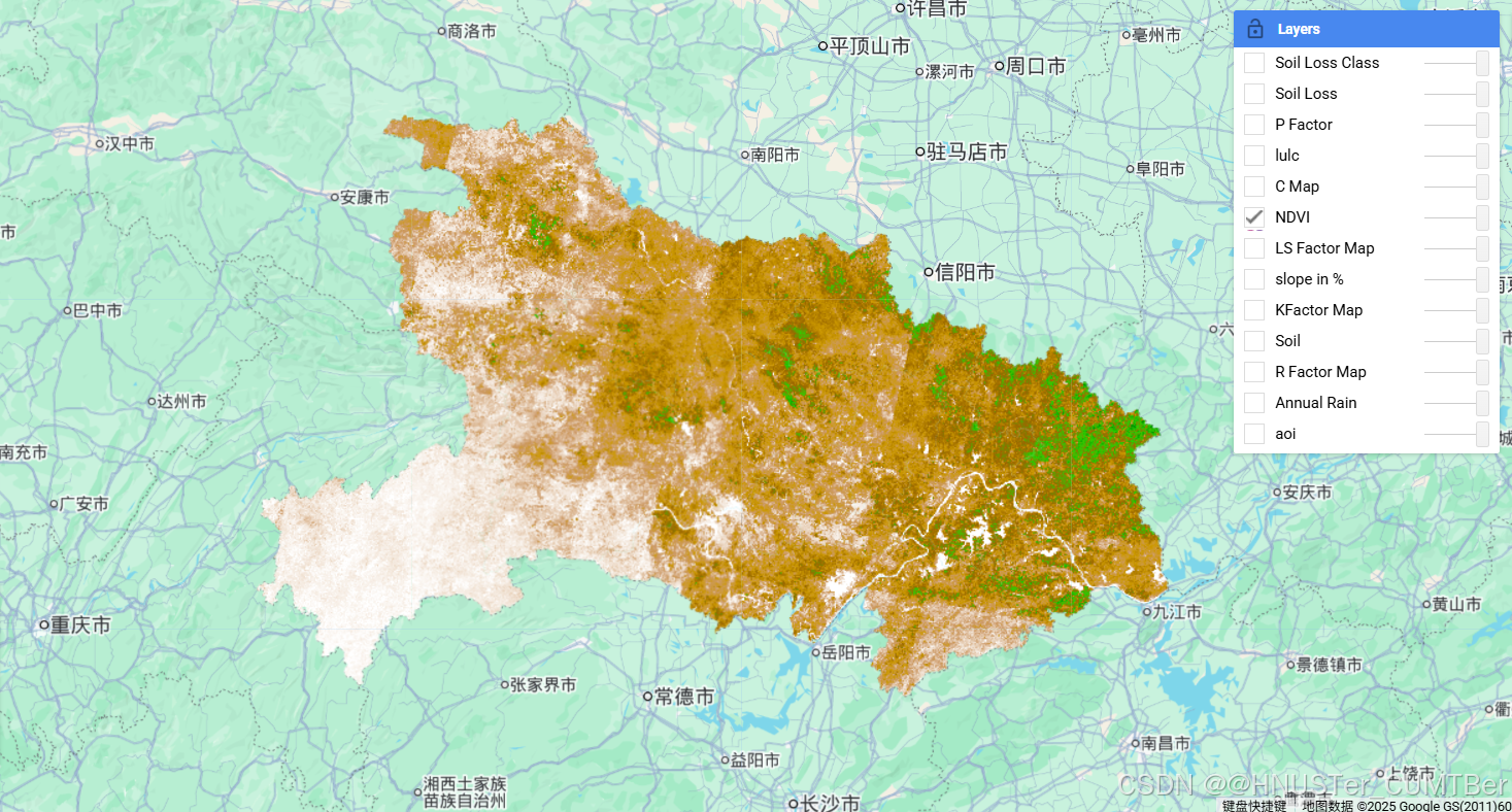 基于 GEE 利用通用土壤流失方程 Universal Soil Loss Equation（USLE）结合 CHIRPS、Sentinel ...