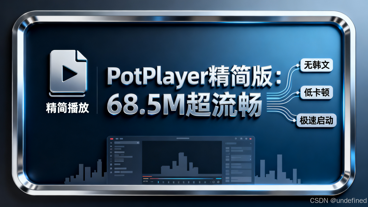 PotPlayer 精简版来了！68.5M 超流畅，告别韩文卡顿_potplayer精简版-CSDN博客