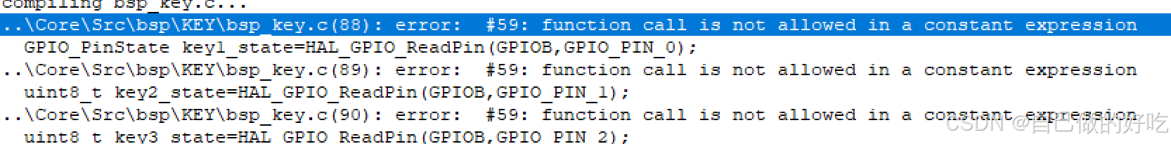 .. error: #59: function call is not allowed in a constant expressio-CSDN博客