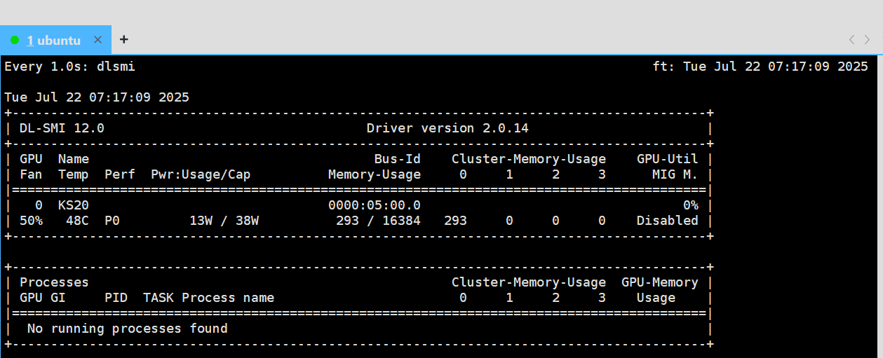 登临科技AI加速卡Hamming V2驱动与SDK安装后的模块测试（python）_dlsmi-CSDN博客