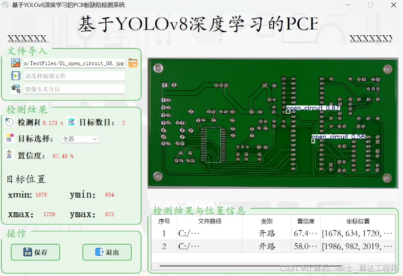 如何构建基于YOLOv8 pyqt5的pcb缺陷检测系统 使用PyQt5创建一个简单的前端界面来显示实时检测结果。该界面支持用户加载自定义模型，从而实现检测目标的自定义_基于qt的pcb焊接 ...