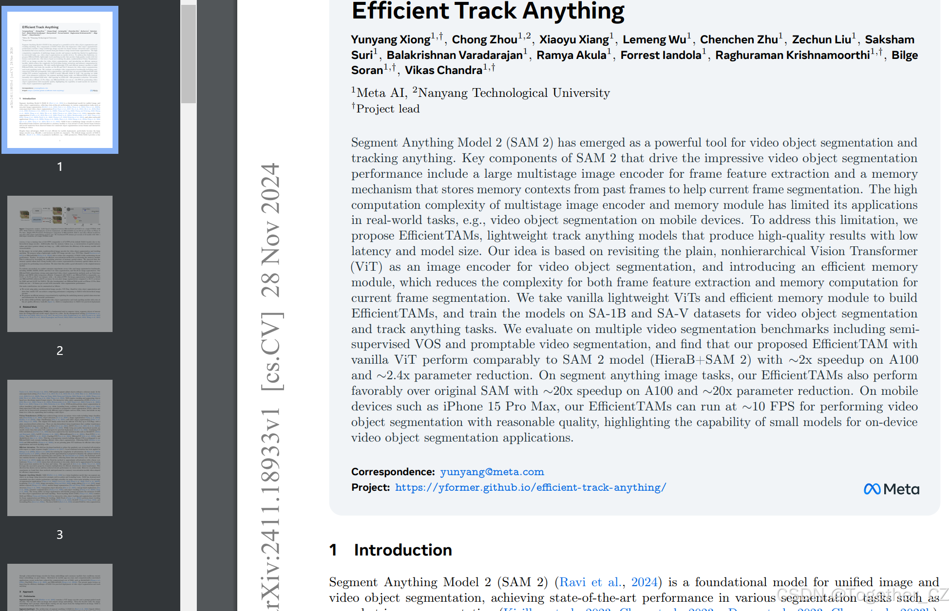 Efficient Track Anything——高效追踪一切-CSDN博客