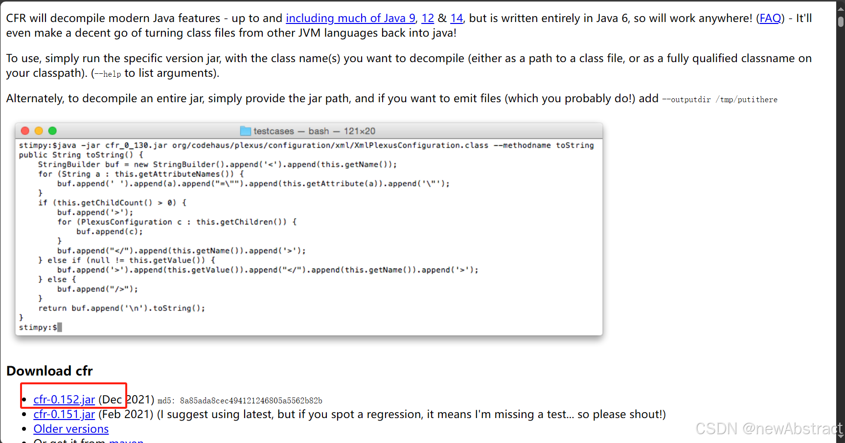 在线反编译或使用CFR将class文件反编译成java源文件_class反编译工具 在线-CSDN博客