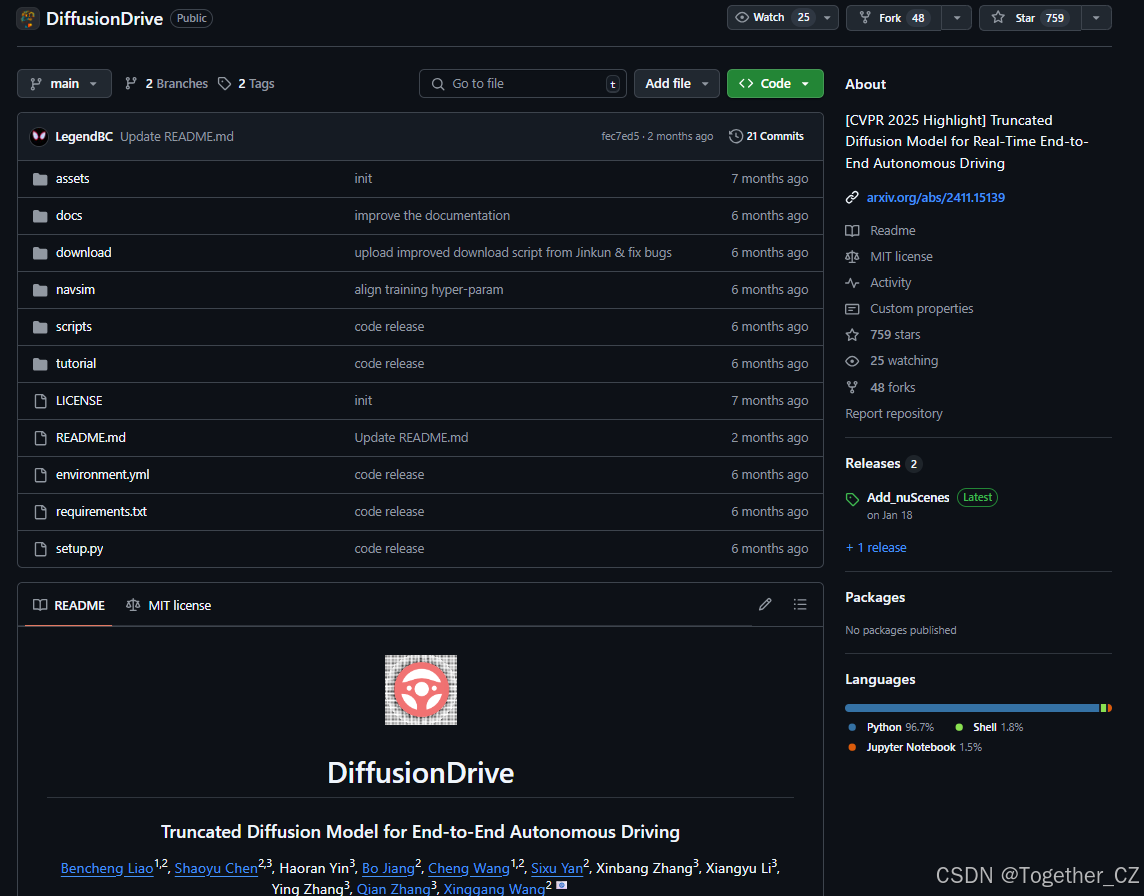DiffusionDrive: Truncated Diffusion Model for End-to-End Autonomous Driving——用于端到端自动驾驶的截断扩散模型-CSDN博客