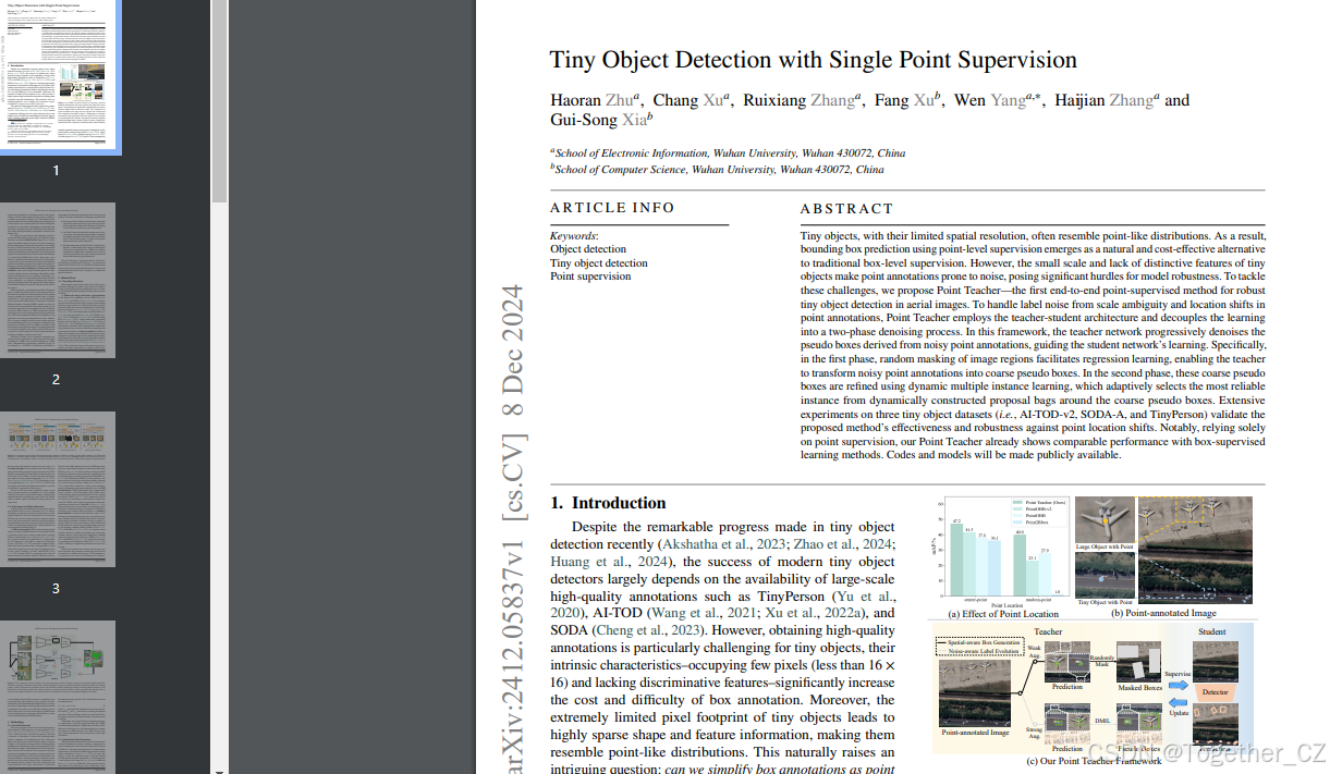 PointTeacher：Tiny Object Detection with Single Point Supervision——基于单点监督的小目标检测-CSDN博客