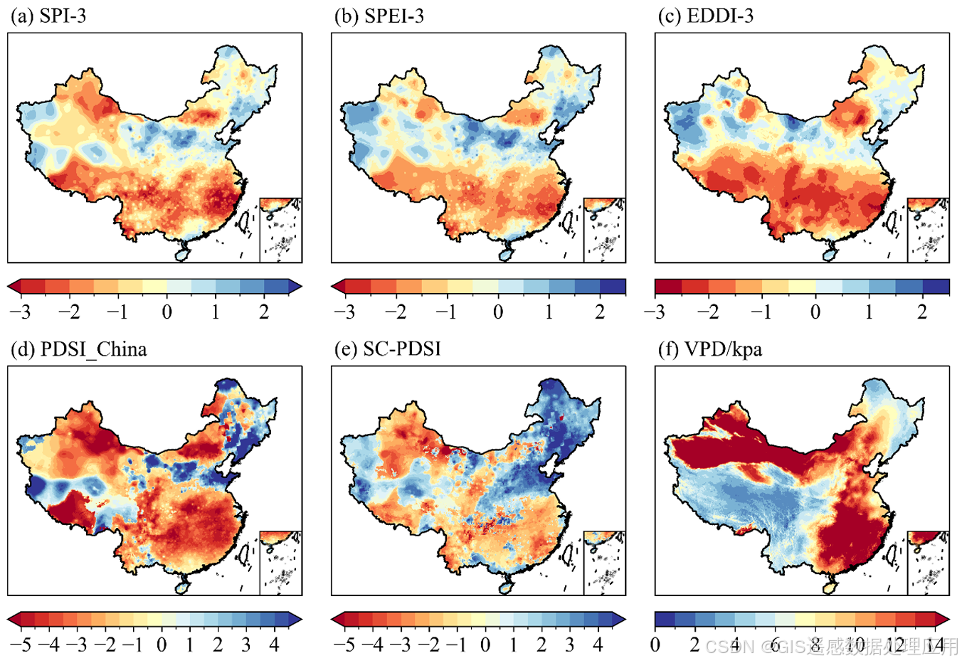 1961-2022年中国大陆多干旱指数SPI/SPEI/EDDI/PDSI/SC-PDSI/VPD（附代码）-CSDN博客