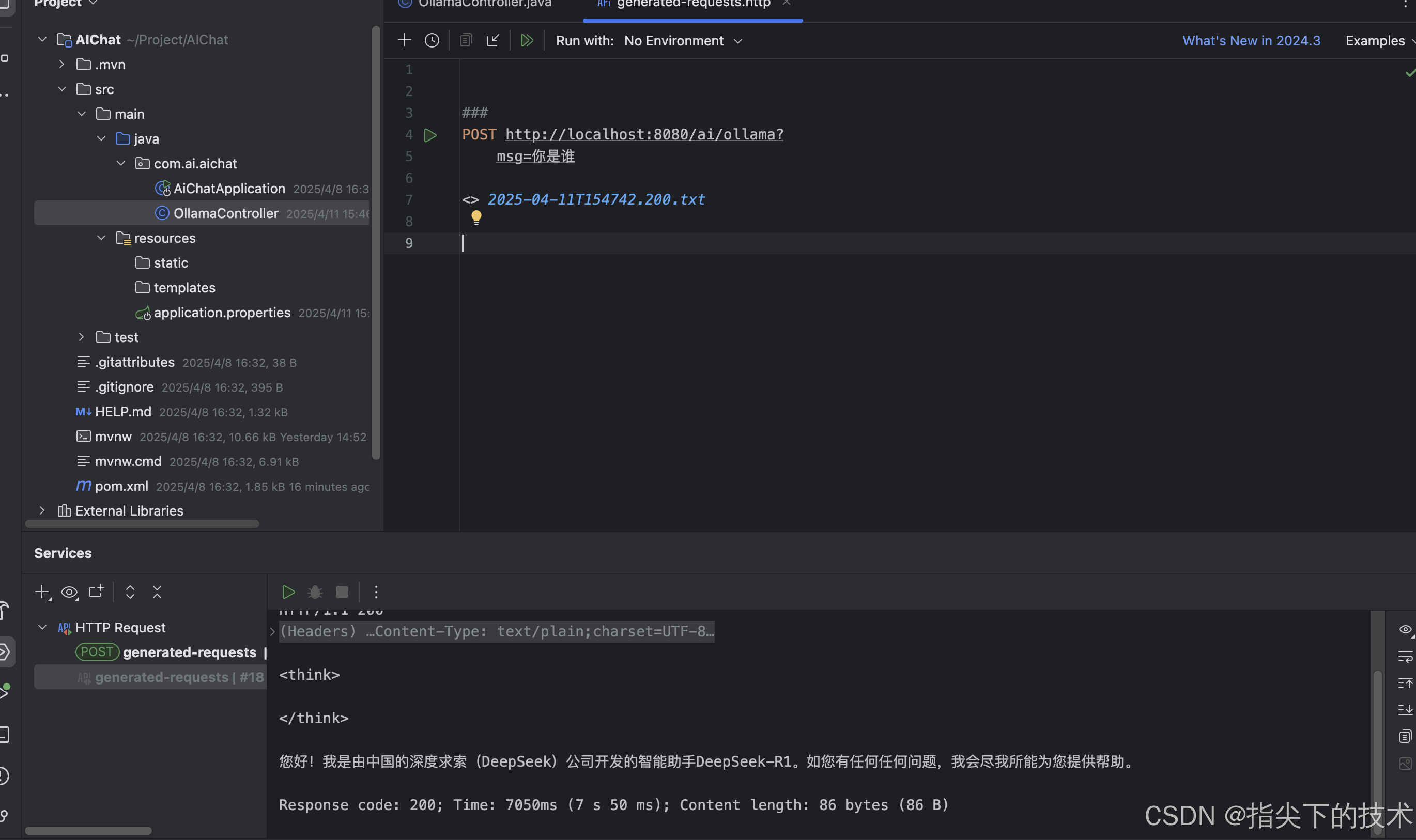 通过Spring AI调用本地Ollama模型，开发AI助手_springai 调用ollama-CSDN博客