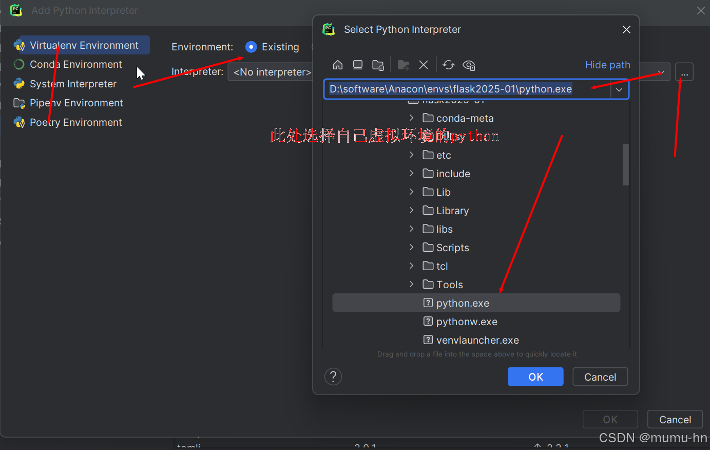 Pycharm导入Flask项目后如何选择自己的python interpreter_怎么给pycharm的flask项目更换python解释器-CSDN博客