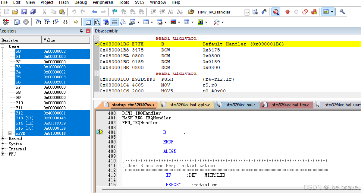 STM32进入DEBUG卡 startup_stm32f407xx.s的“B”_stm32卡startup-CSDN博客