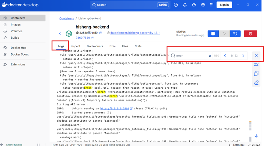 Docker部署bisheng（记录第二次登录出现的若干问题）_cannot start docker compose application ...