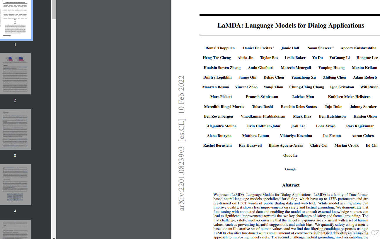 LaMDA: Language Models for Dialog Applications——用于对话应用的语言模型-CSDN博客