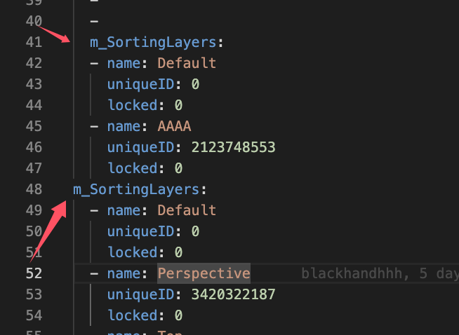 问题记录：Unable to parse file ProjectSettings/TagManager.asset: [Parser Failure at line 43: Expect ...