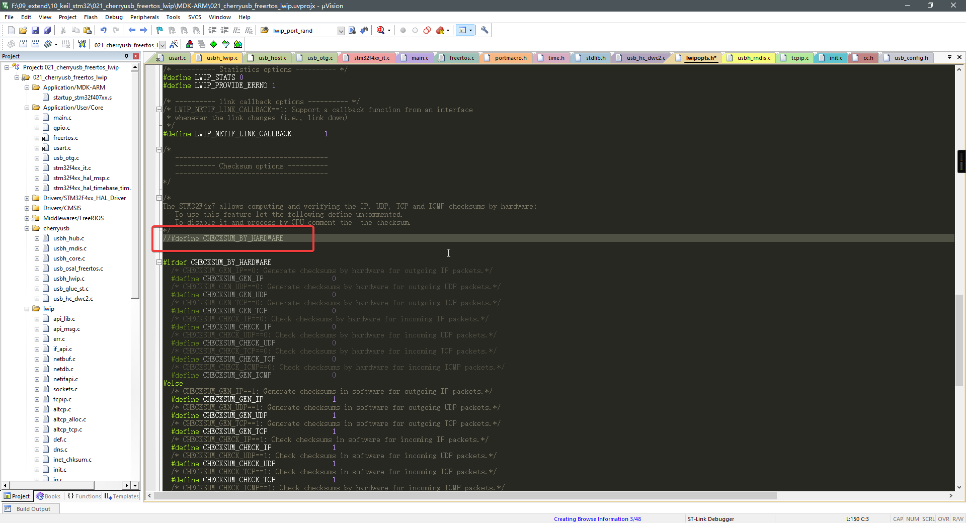 使用chrryusb+freertos+lwip配置stm32F4主机RNDIS流程记录，包含cherryusb配置和lwip配置。-CSDN博客