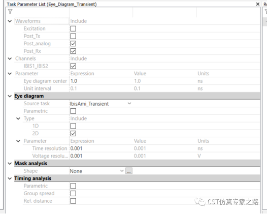 CST软件IBIS-AMI 之 Transient 流程 --- 眼图_ibis—ami带算法模型的眼图-CSDN博客