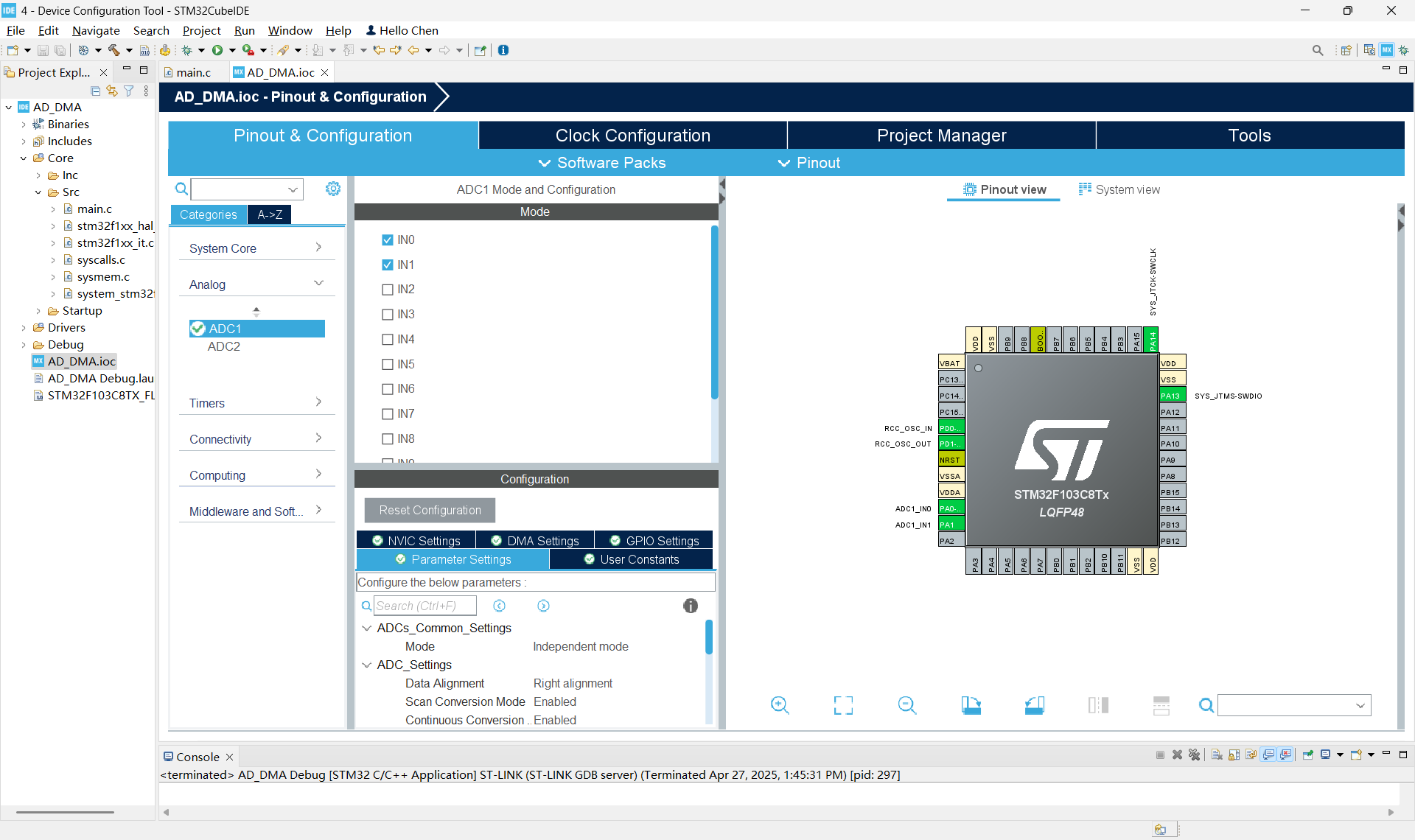 STM32F103C8T6使用DMA模式进行多通道AD采样的配置方法以及应用场景_stm32cube 采用dma读取ad-CSDN博客