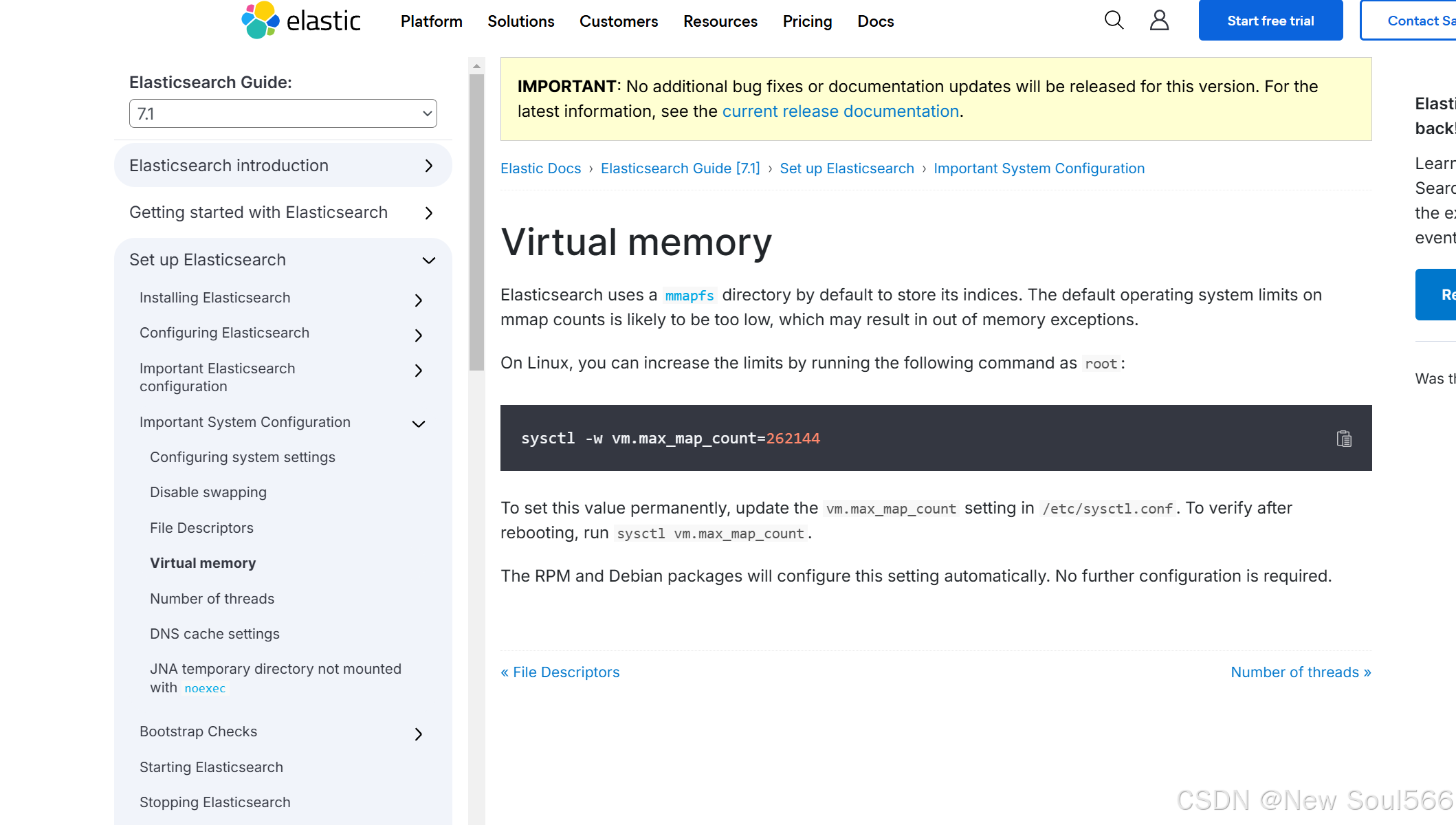 es部署时出现Elasticsearch: Max virtual memory areas vm.max_map_count [65530] is too low错误 ...