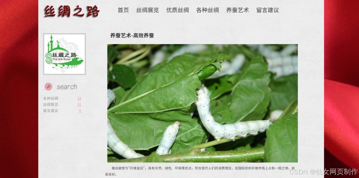 626.大学生HTML期末大作业 —【丝绸之路文化主题网页(页)】 Web前端网页制作 html+css+js-CSDN博客