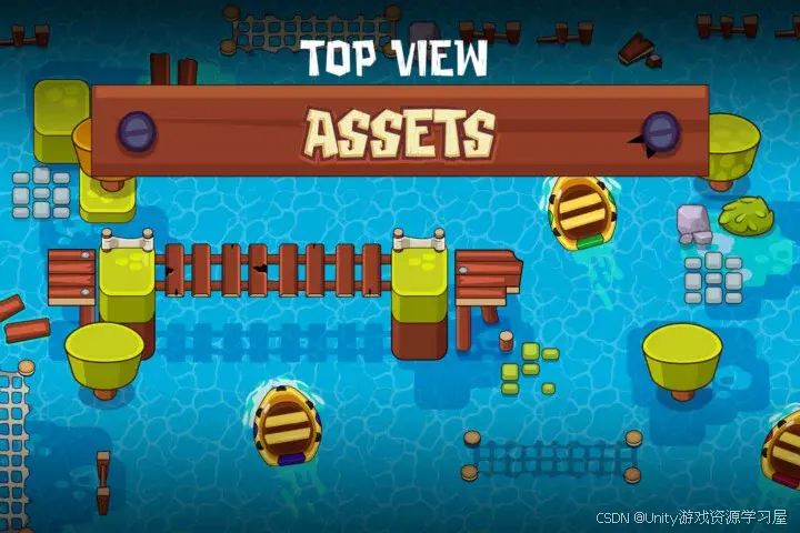 【Unity 2D 顶视图游戏资源包】Top View Objects Game Asset Pack 专注于为开发者提供一组高质量的顶部视角 ...