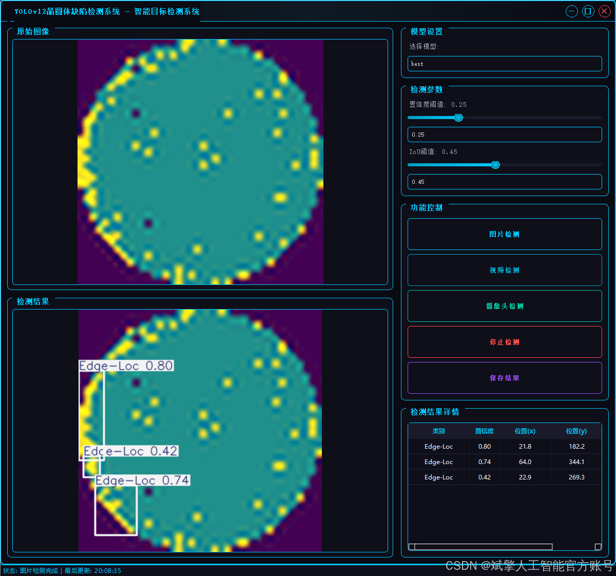 基于深度学习YOLOv12的晶圆体缺陷识别检测系统（YOLOv12+YOLO数据集+UI界面+登录注册界面+Python项目源码+模型）_yolo12 那个预训练模型可以用来做芯片缺陷检测 ...