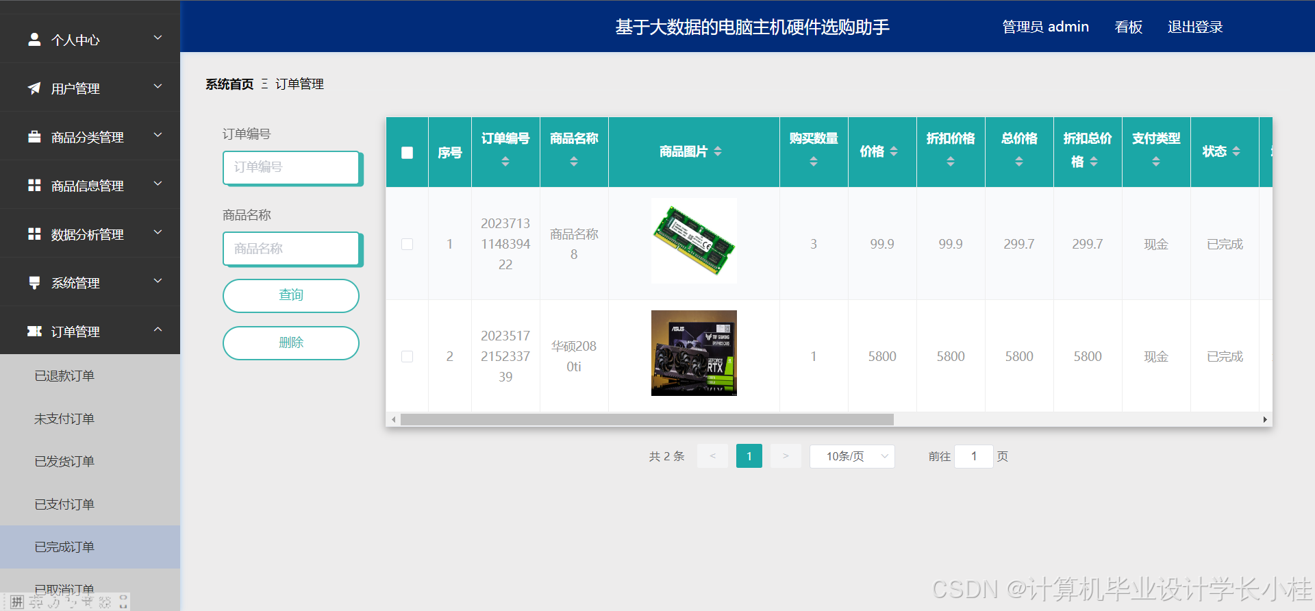 计算机毕设java毕业设计项目源码之springboot基于大数据的电脑主机硬件选购助手 可视化大屏 Csdn博客