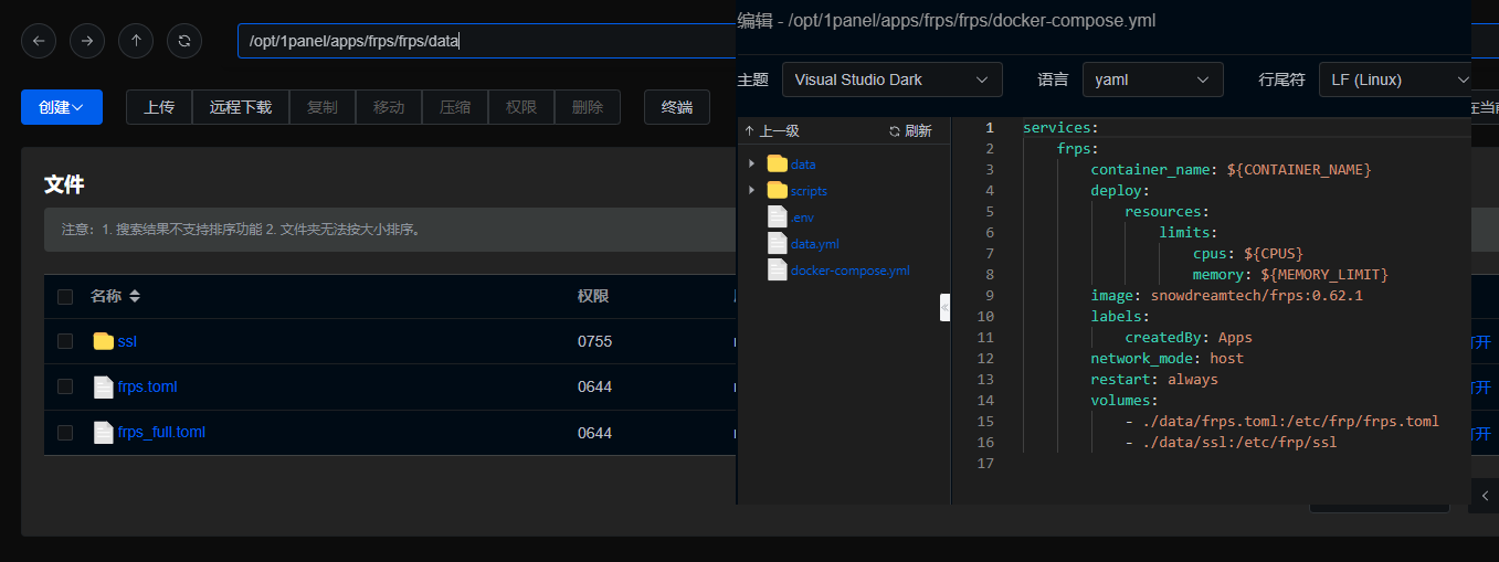2分钟搭建FRP内网穿透教程【1panel 下的 frps 和 Windows下 的 frpc 的搭建与使用】_1panel frp-CSDN博客