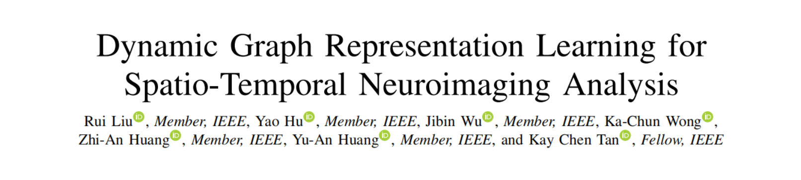 Dynamic Graph Representation Learning forSpatio-Temporal Neuroimaging Analysis-CSDN博客