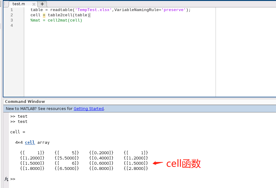 随手记-matlab中table2cell()函数、cell2mat()函数的使用方法_matlab mat2cell-CSDN博客