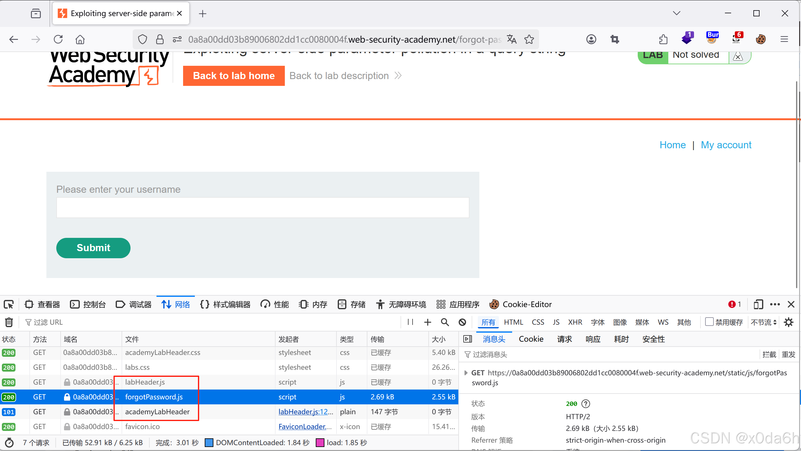 PortswiggerLab：Exploiting server-side parameter pollution in a query string_lab: exploiting ...