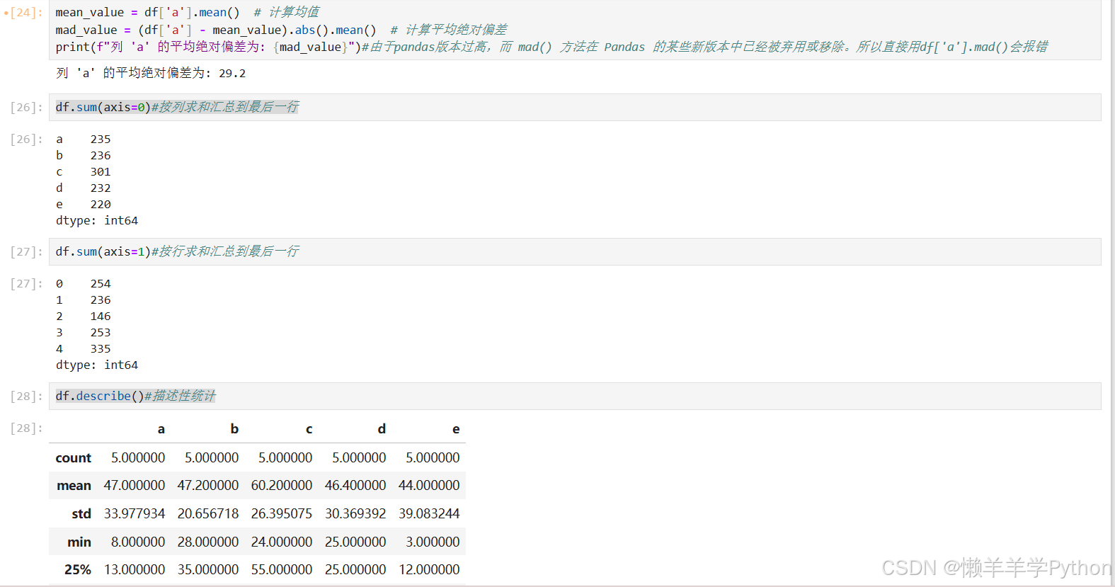 Python打卡Day3-Pandas数学计算-CSDN博客