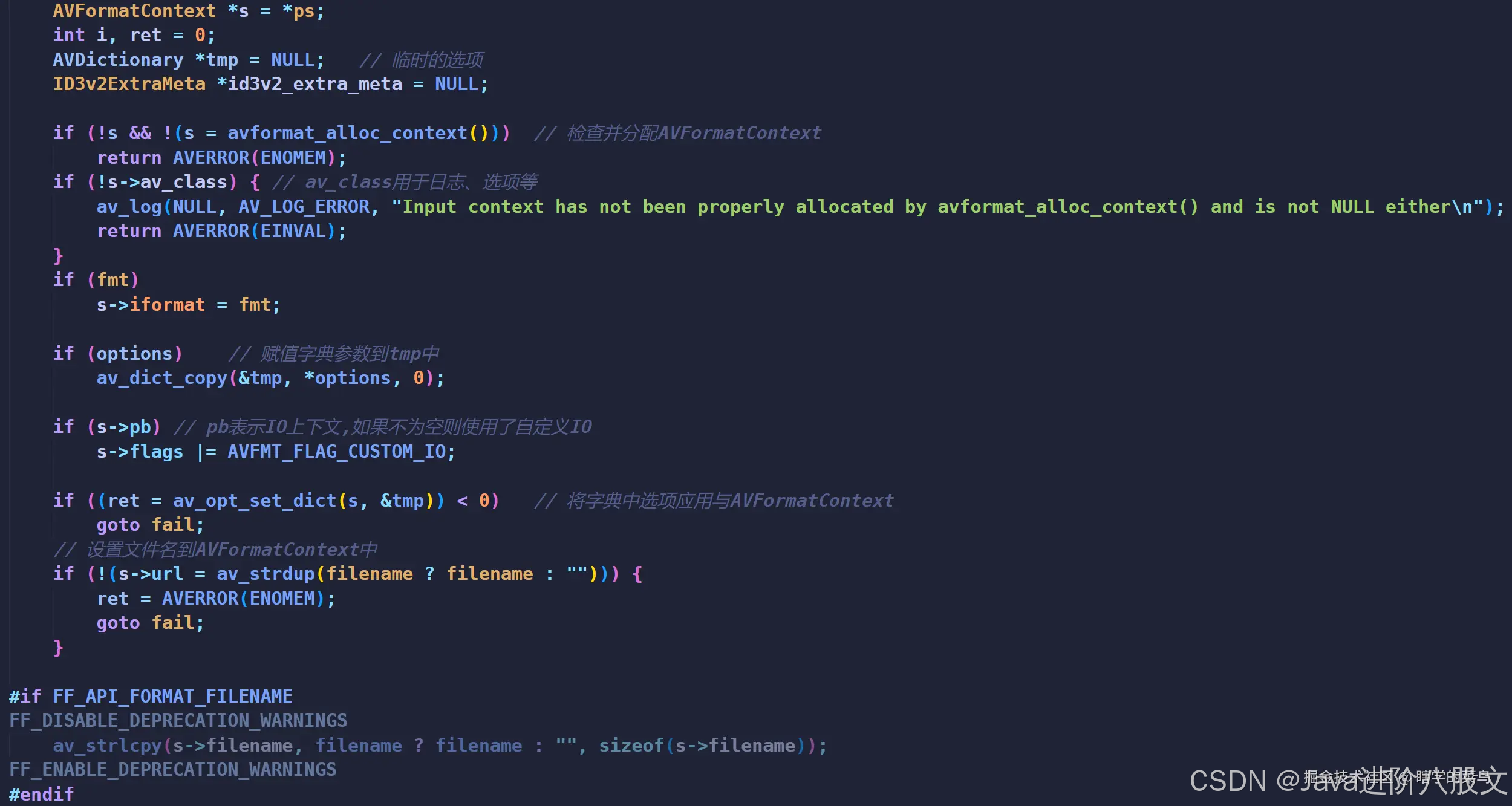 Ffmpeg源码剖析 Avformatopeninput函数ffmpeg Avinputformat Csdn博客