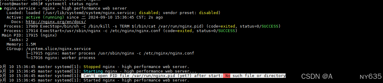nginx报错 Can‘t open PID file /var/run/nginx.pid (yet?) after start: No such file or directory-CSDN博客