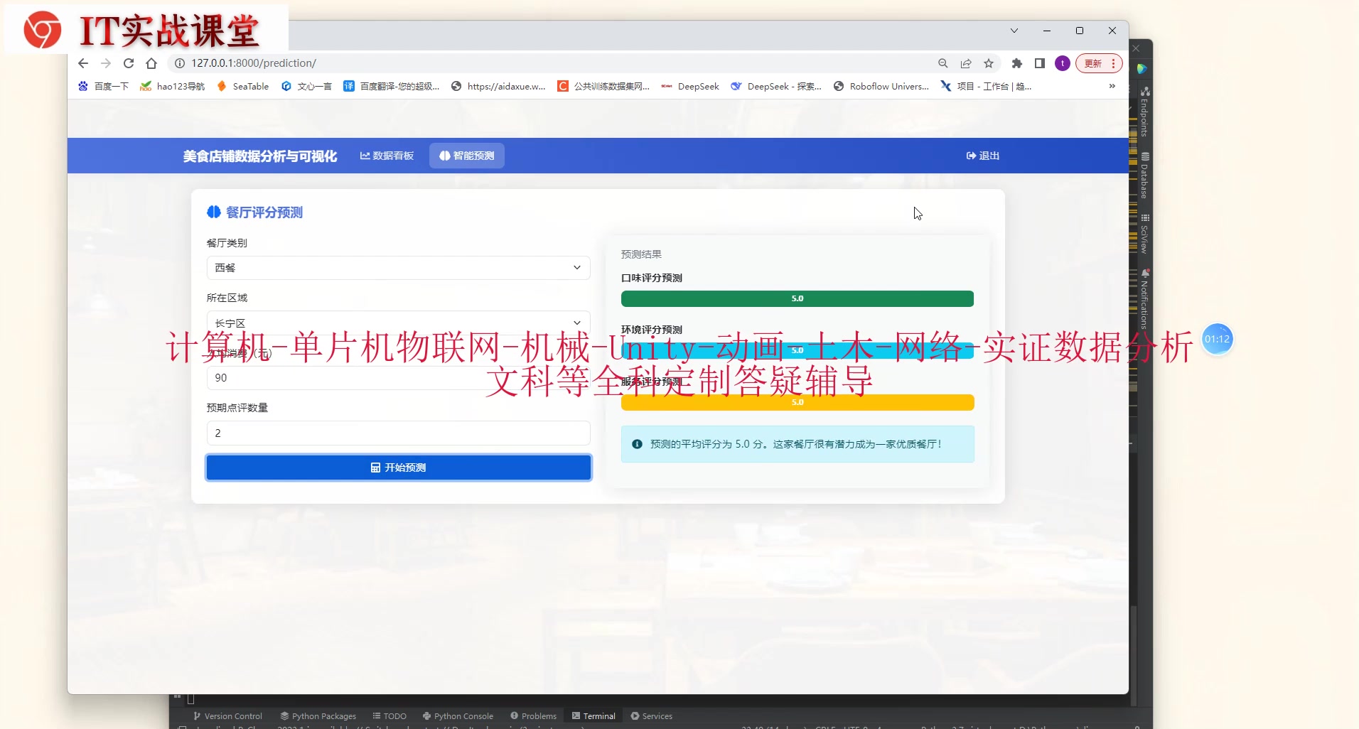 计算机毕设设计项目 大数据深度学习 Django随机森林算法的美食店铺数据分析与可视化 Csdn博客