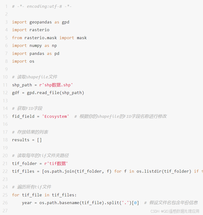基于python对栅格数据批量分区统计python统计不同省份栅格类别面积 Csdn博客 3452